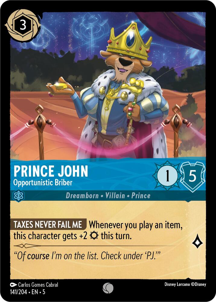 Prince John - Opportunistic Briber - Shimmering Skies - Disney Lorcana - TCGplayer.com