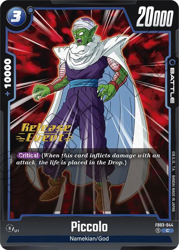 Piccolo - FB03-044 - Raging Roar Release Event Cards - Dragon Ball ...