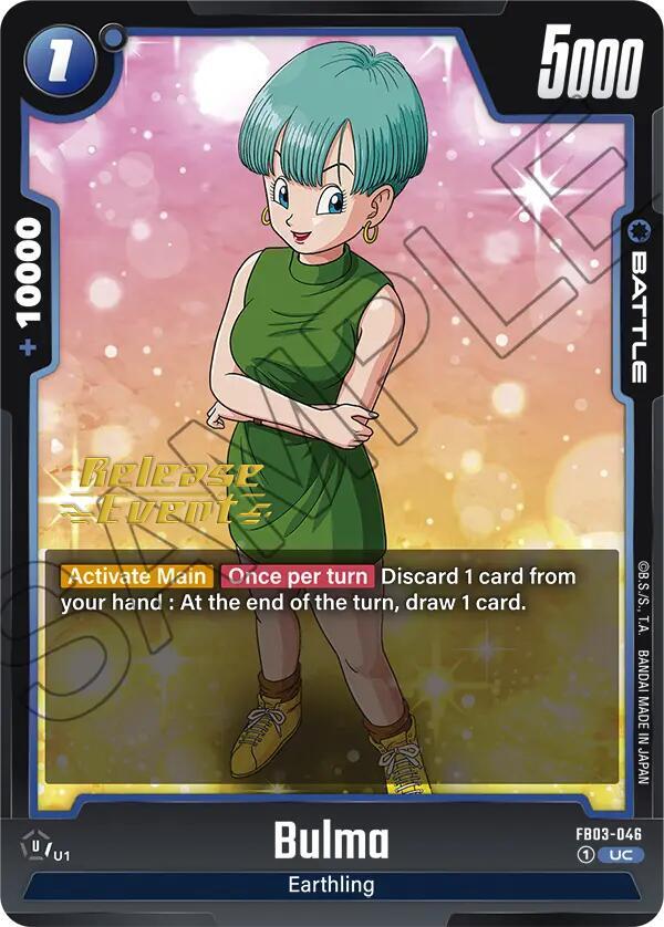 Bulma - FB03-046 - Raging Roar Release Event Cards - Dragon Ball Super ...