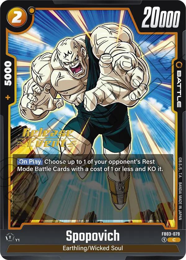 Spopovich - Raging Roar Release Event Cards - Dragon Ball Super: Fusion ...