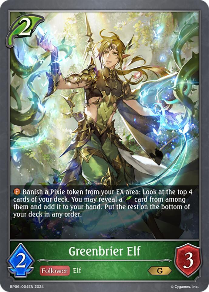 Greenbrier Elf - BP06: Paragons of the Colosseum - Shadowverse: Evolve ...