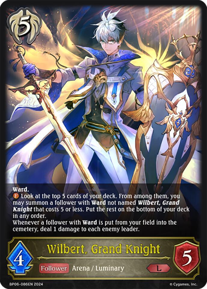 Wilbert, Grand Knight - BP06: Paragons of the Colosseum - Shadowverse ...