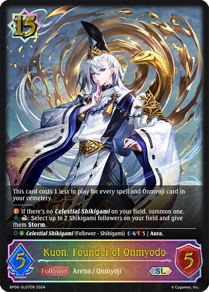 Kuon, Founder of Onmyodo (SL) - BP06: Paragons of the Colosseum - Shadowverse: Evolve ...