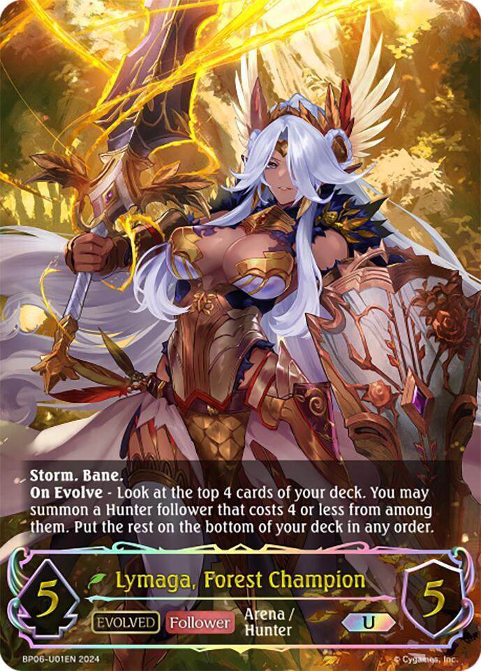 Lymaga, Forest Champion (Evolved) (U) - BP06: Paragons of the Colosseum - Shadowverse: Evolve ...