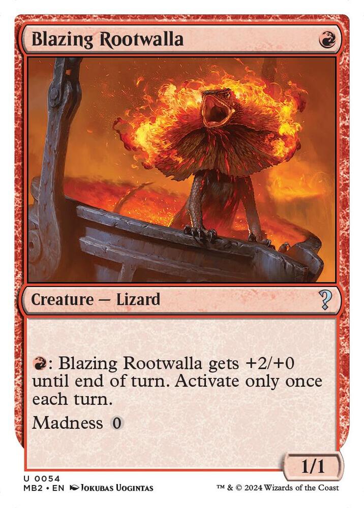 Blazing Rootwalla (White Border) - Mystery Booster 2 - Magic: The ...