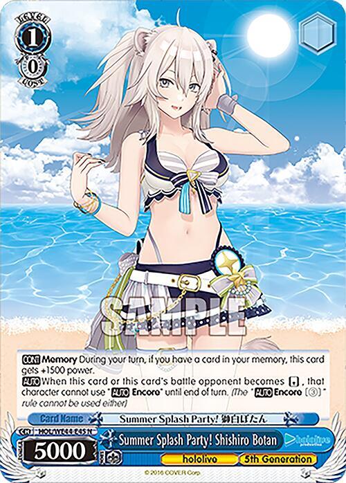Summer Splash Party! Shishiro Botan - hololive production Summer Collection Premium Booster ...