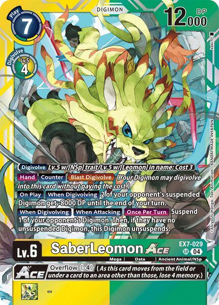 SaberLeomon ACE - Digimon LIBERATOR - Digimon Card Game - TCGplayer.com