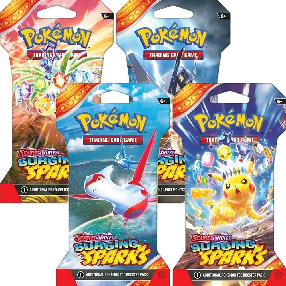 Surging Sparks Sleeved Booster Pack Bundle [Set of 4] - SV08: Surging Sparks - Pokemon ...