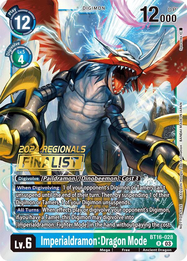 Imperialdramon: Dragon Mode (2024 Regionals Finalist) - Beginning Observer - Digimon Card Game