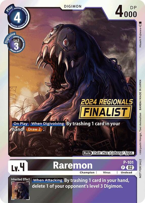 Raremon - P-101 (2024 Regionals Finalist) - Digimon Promotion Cards ...