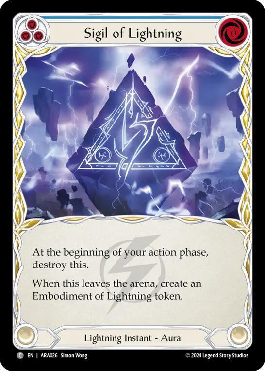 Sigil of Lightning - Blitz Deck: Rosetta - Aurora - Flesh and Blood TCG ...