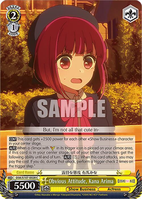 Obvious Attitude, Kana Arima - [OSHI NO KO] - Weiss Schwarz - TCGplayer.com