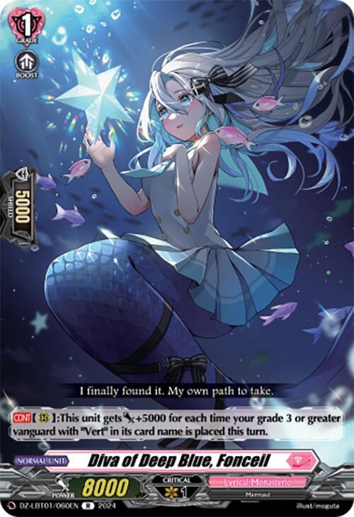 Diva of Deep Blue, Fonceil - DZ-LBT01: Lyrical Monasterio Sparkling Stars! - Cardfight Vanguard