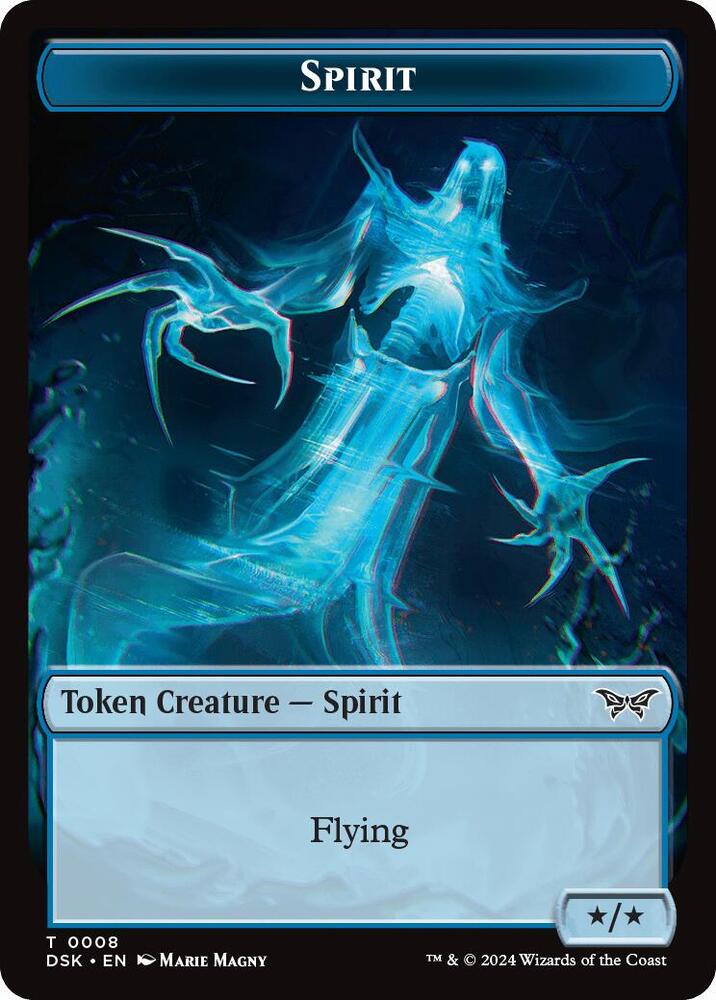 Spirit (0008) // Manifest Double-Sided Token - Duskmourn: House of Horror - Magic: The Gathering