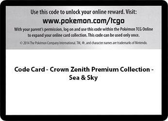 Code Card - Sea & Sky Premium Collection - Crown Zenith - Pokemon ...