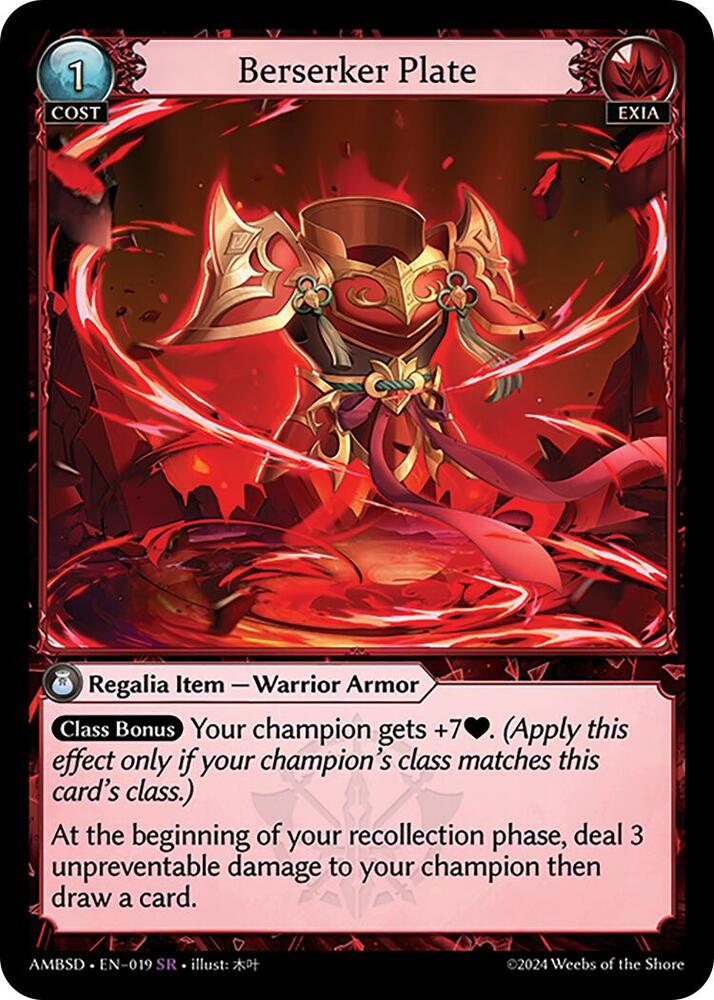 Berserker Plate - Mortal Ambition Starter Decks - Grand Archive TCG