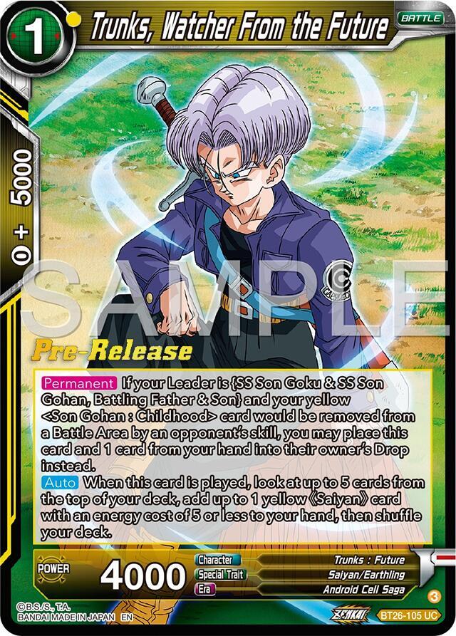 Trunks, Watcher From the Future - Ultimate Advent Pre-Release Cards ...