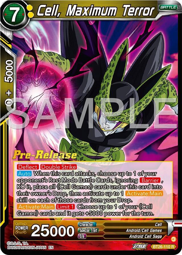 Cell, Maximum Terror - Ultimate Advent Pre-Release Cards - Dragon Ball ...