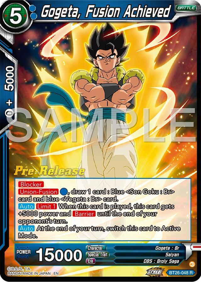 Gogeta, Fusion Achieved - Ultimate Advent Pre-Release Cards - Dragon ...