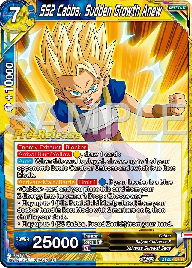 SS2 Cabba, Sudden Growth Anew - Ultimate Advent Pre-Release Cards ...