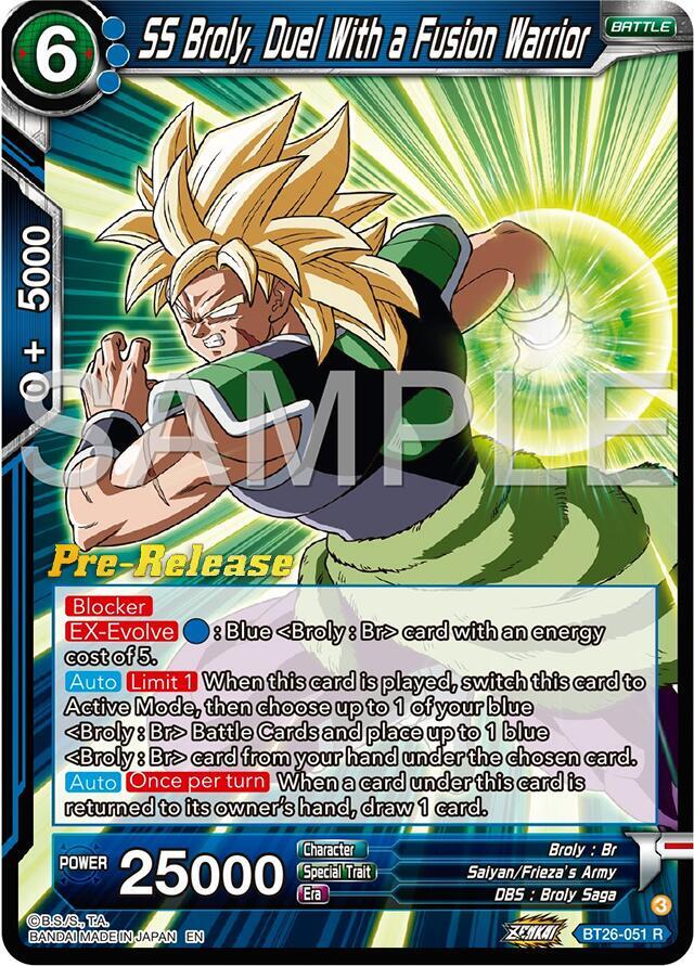 SS Broly, Duel With a Fusion Warrior - Ultimate Advent Pre-Release ...