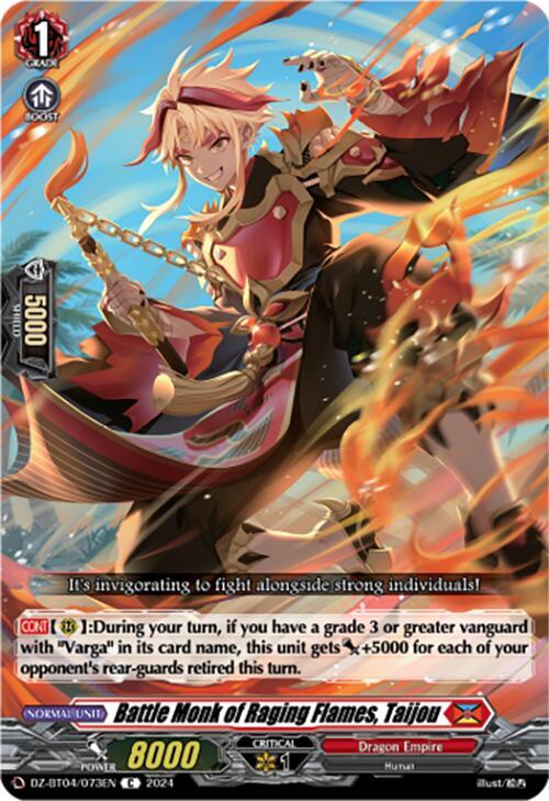 Battle Monk of Raging Flames, Taijou - DZ-BT04: Destined Showdown - Cardfight Vanguard