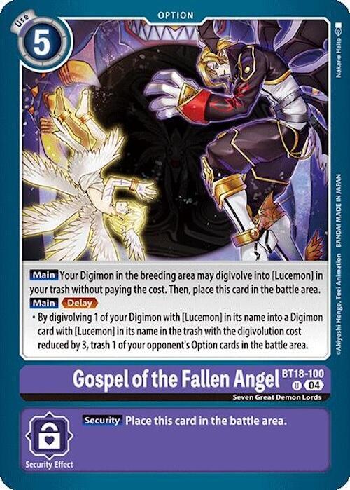 Gospel of the Fallen Angel - Release Special Booster 2.0 - Digimon Card ...