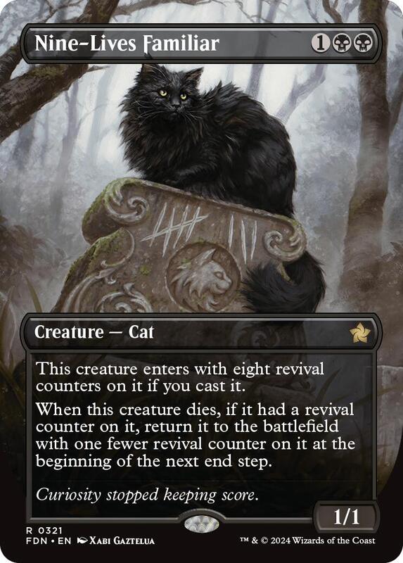 Nine-Lives Familiar (Borderless) - Foundations - Magic: The Gathering ...
