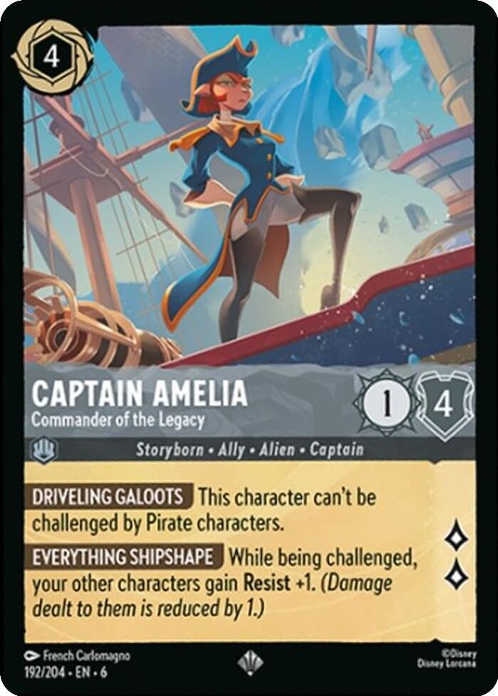 Captain Amelia - Commander of the Legacy - Azurite Sea - Disney Lorcana ...