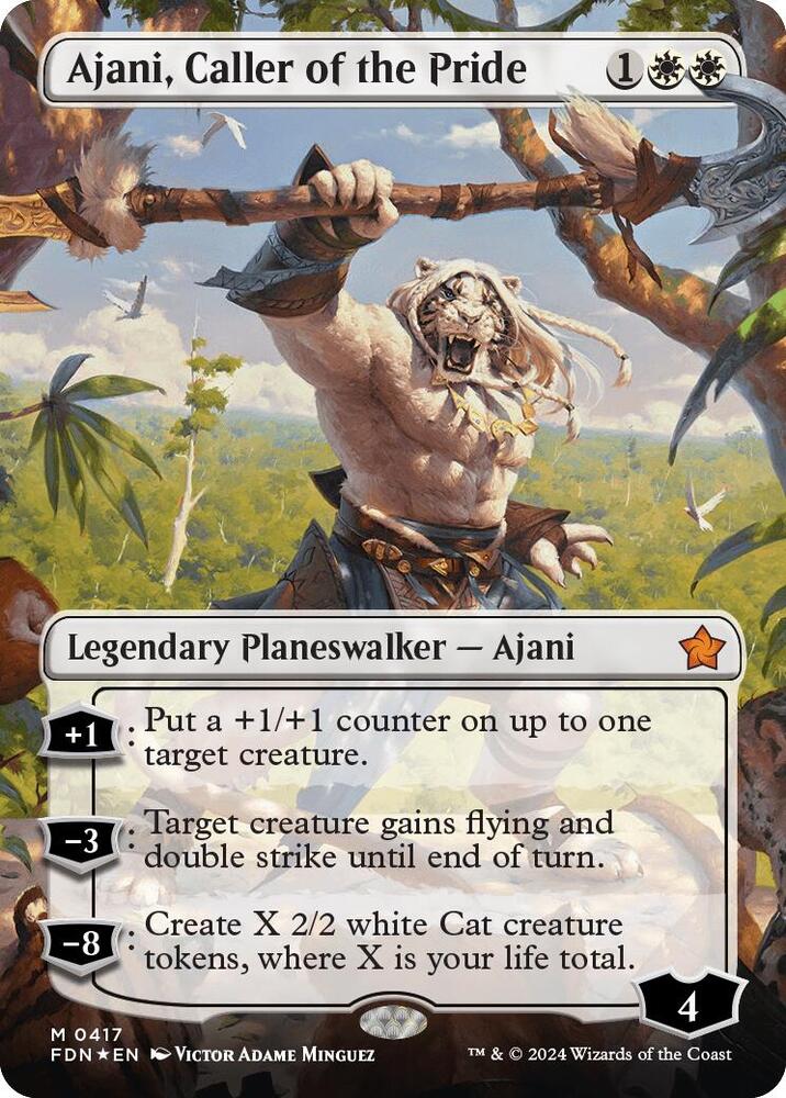 Ajani, Caller of the Pride (Borderless) (Mana Foil) - Foundations ...