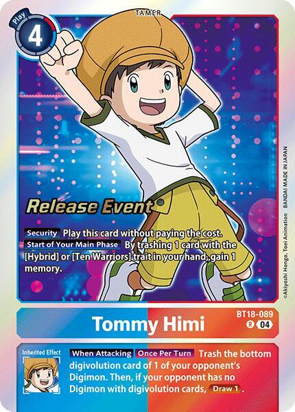 Tommy Himi - Release Special Booster 2.0 Pre-Release Cards - Digimon Card Game