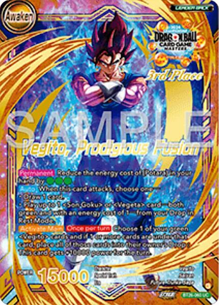 Son Goku & Vegeta // Vegito, Prodigious Fusion (3rd Place) - Tournament Promotion Cards - Dragon ...