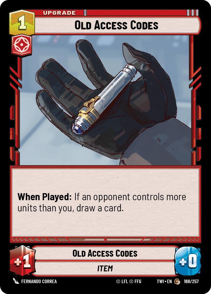 Old Access Codes - Twilight of the Republic - Star Wars: Unlimited