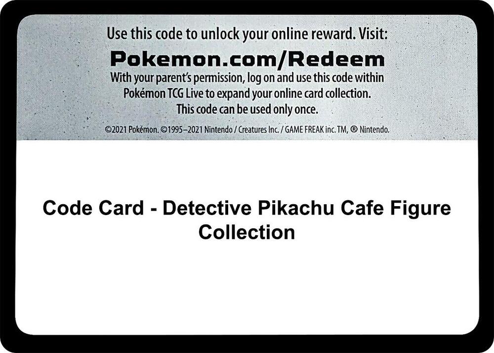 Code Card - Detective Pikachu Cafe Figure Collection - Detective Pikachu - Pokemon - TCGplayer.com