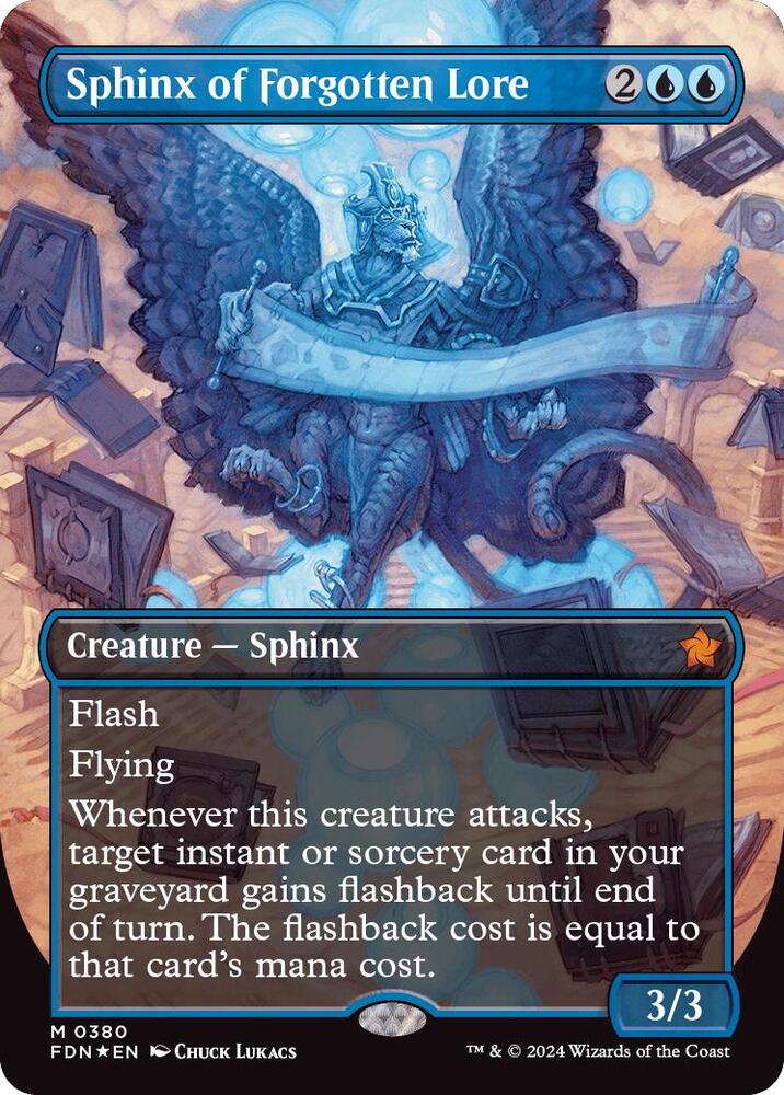 Sphinx of Forgotten Lore (Borderless) (Mana Foil) - Foundations - Magic: The Gathering ...