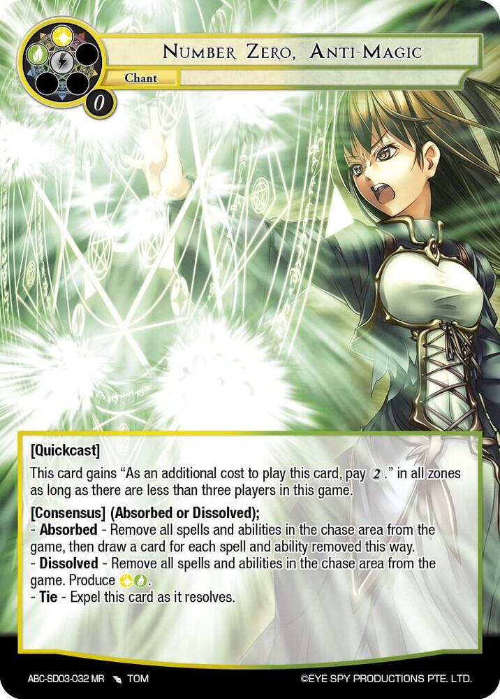 Number Zero, Anti-Magic - ABC Duel Decks - Force of Will - TCGplayer.com