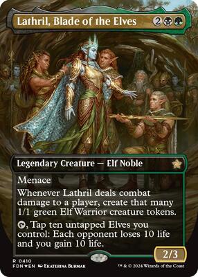 Lathril, Blade of the Elves (Borderless) (Mana Foil) - Foundations ...