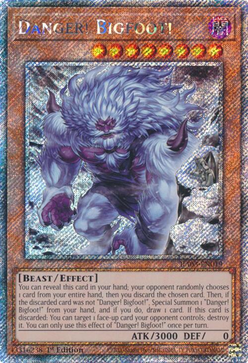 Danger! Bigfoot! (Alternate Art) (Platinum Secret Rare) - Quarter Century Bonanza - YuGiOh ...