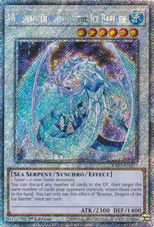 Brionac, Dragon of the Ice Barrier (Platinum Secret Rare) - Quarter Century Bonanza - YuGiOh ...