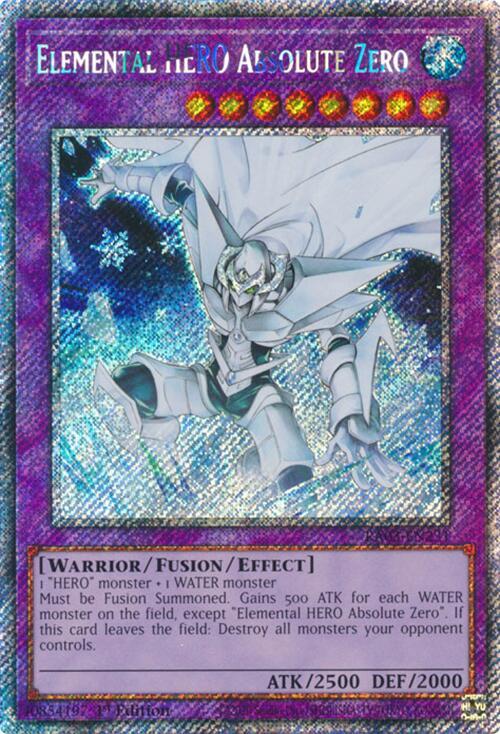 Elemental HERO Absolute Zero (Platinum Secret Rare) - Quarter Century Bonanza - YuGiOh ...
