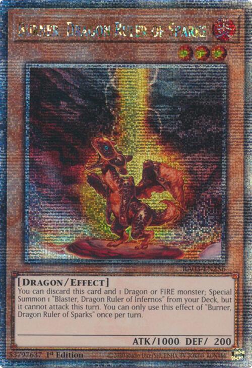 Burner, Dragon Ruler of Sparks (Quarter Century Secret Rare) - Quarter ...