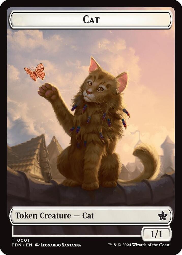 Cat (0001) // Cat (0002) Doubled-Sided Token - Foundations - Magic: The ...