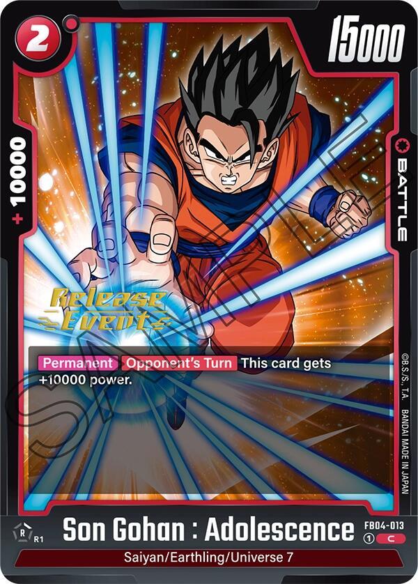 Son Gohan : Adolescence - FB04-013 - Ultra Limit Release Event Cards - Dragon Ball Super: Fusion ...