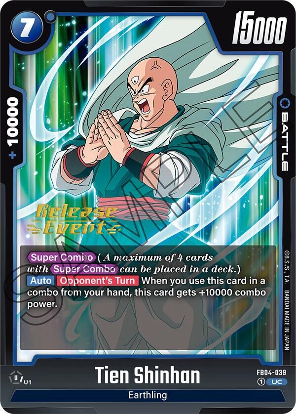 Tien Shinhan - FB04-039 - Ultra Limit Release Event Cards - Dragon Ball ...