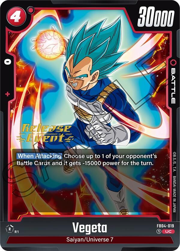 Vegeta - FB04-019 - Ultra Limit Release Event Cards - Dragon Ball Super ...