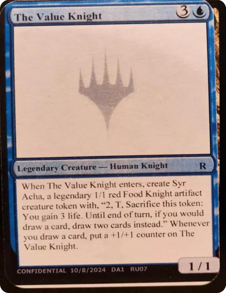 The Value Knight - Un-Known Event Playtest Cards - Magic: The Gathering