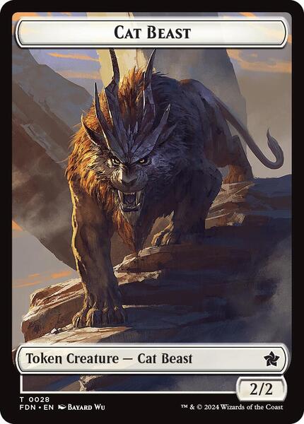 Cat Beast // Dragon (0017) Double-Sided Token - Foundations - Magic ...