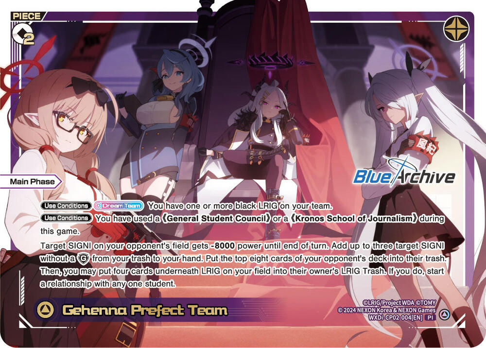 Gehenna Prefect Team - Blue Archive DIVA - WIXOSS - TCGplayer.com