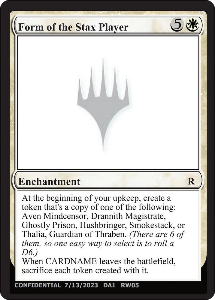 Form of the Stax Player - Un-Known Event Playtest Cards - Magic: The ...