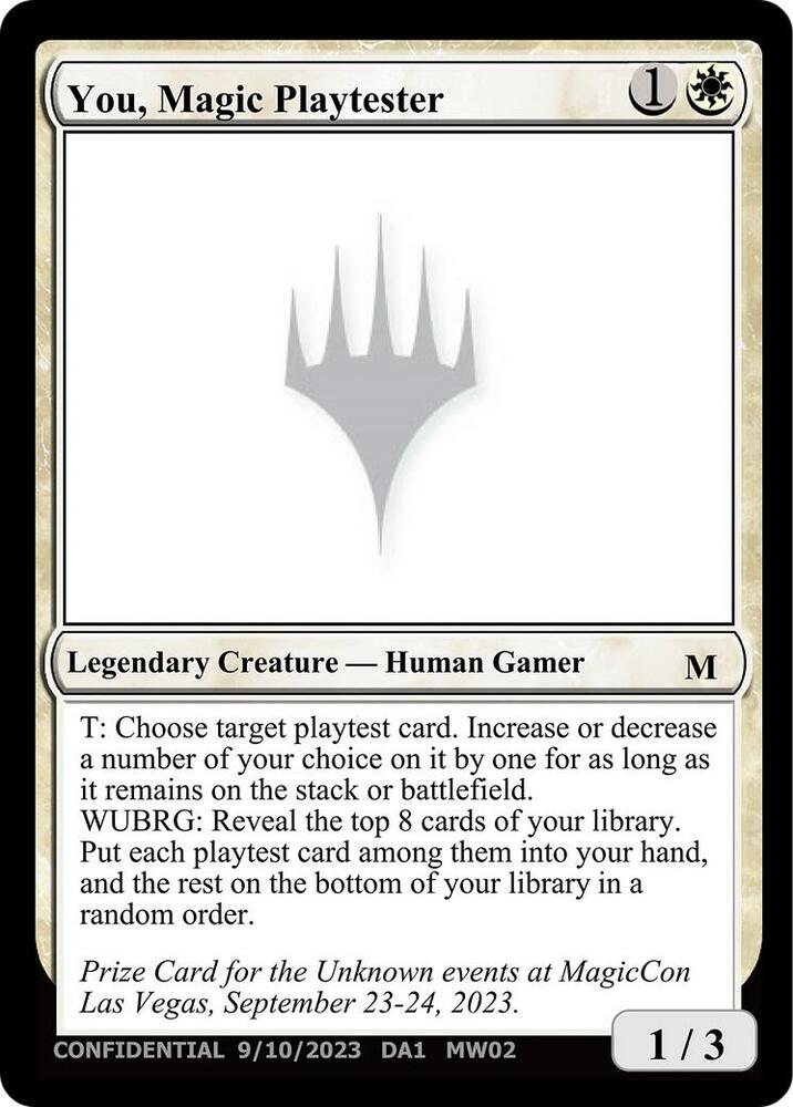 You, Magic Playtester - Un-Known Event Playtest Cards - Magic: The ...